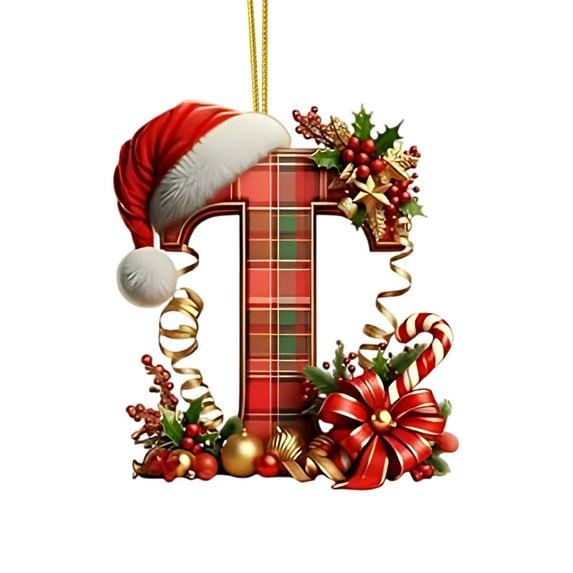 Euaioeiu Christmas Tree Decorations, 2D Acrylic Letter Ornaments with ...
