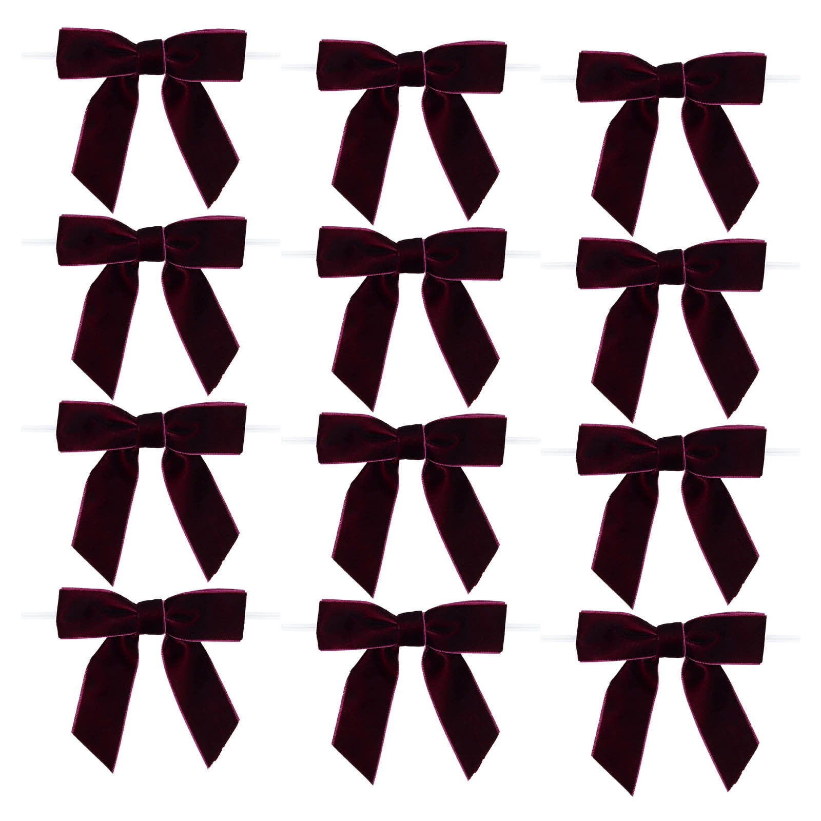 Euaioeiu Christmas Tree Ornaments 12 Pack Magic Wand Velvet Ribbon Bows ...