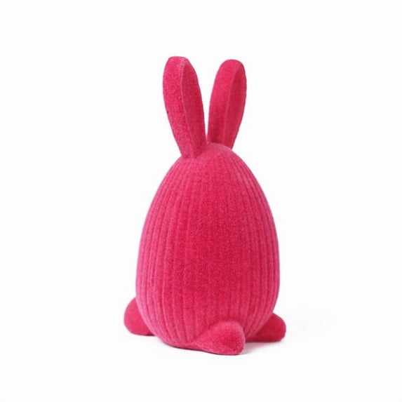 Euaioeiu Flocked Easter Egg Bunny Decorations Spring Home Tabletop ...