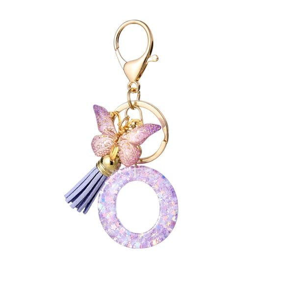 Euaioeiu Gradient Butterfly Keychain Pendant with Diamond Letter ...