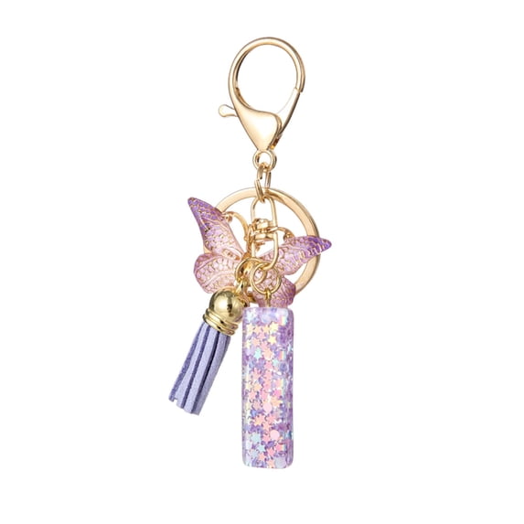 Euaioeiu Gradient Butterfly Keychain Pendant with Diamond Letter ...
