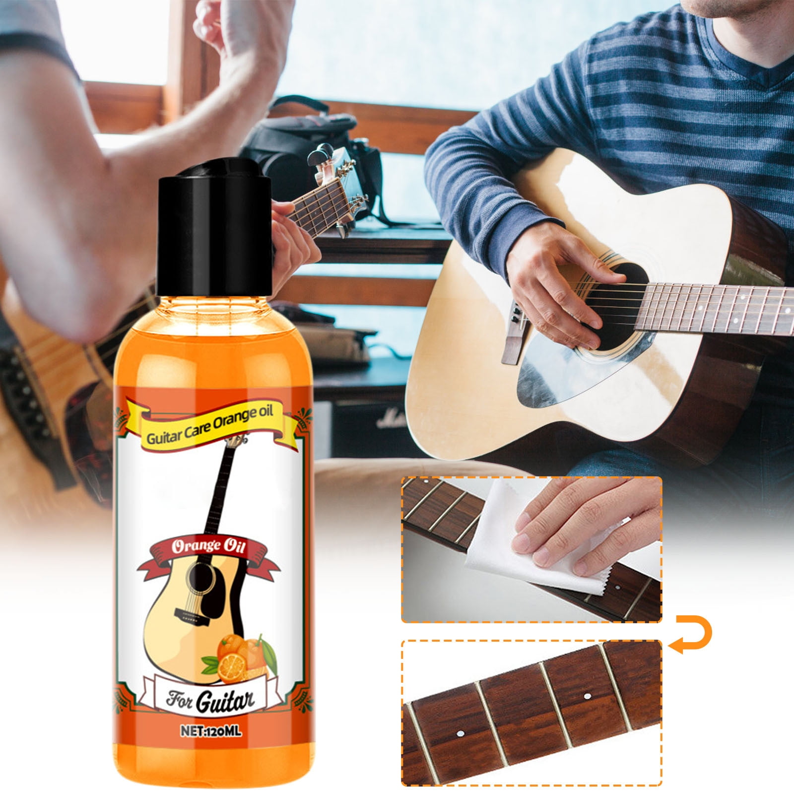 Euaioeiu Guitar Fretboard Conditioner Oil,Instrument Care & Maintenance ...