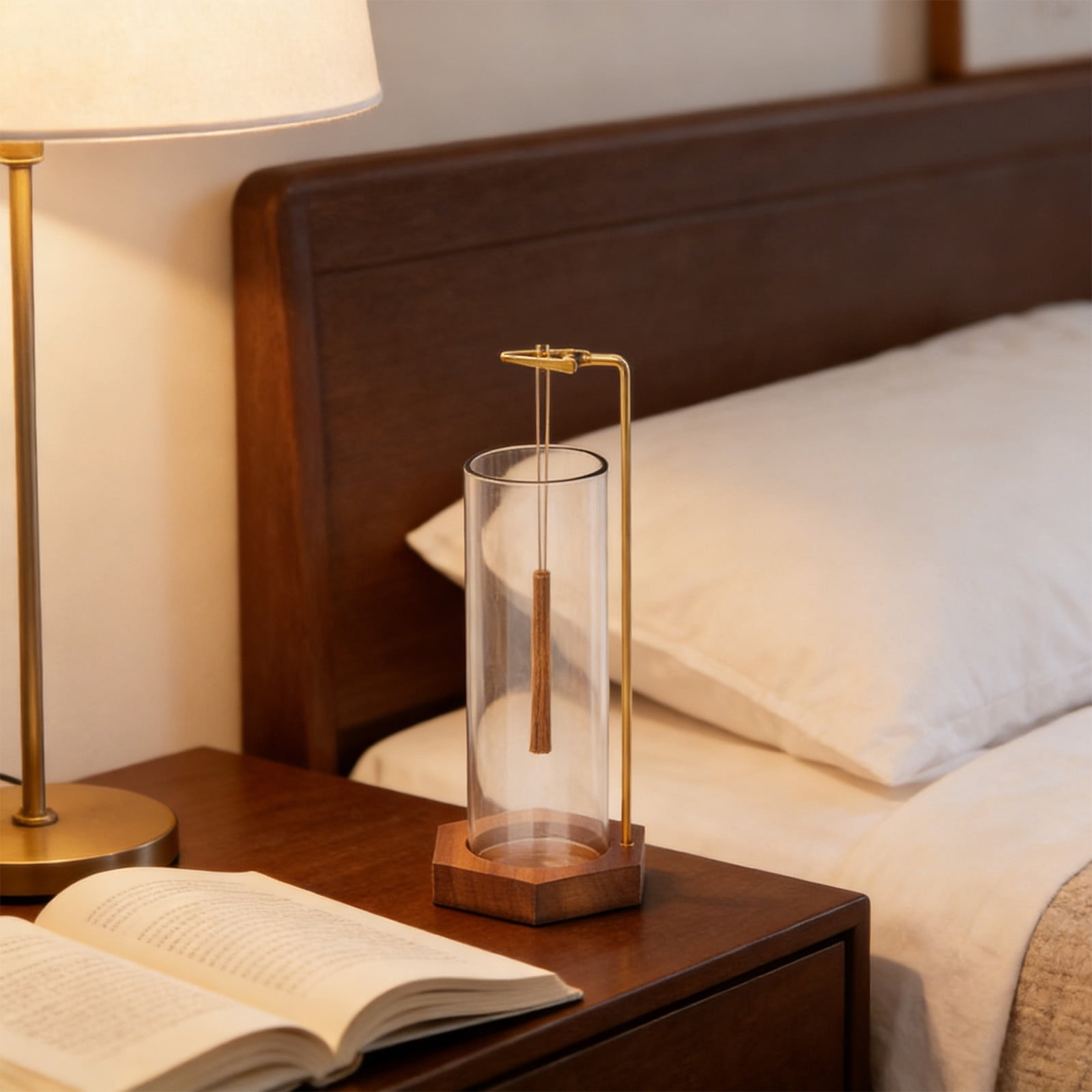 Euaioeiu Hexagonal Inverted Hanging Glass Aromatherapy Burner Diffuser ...