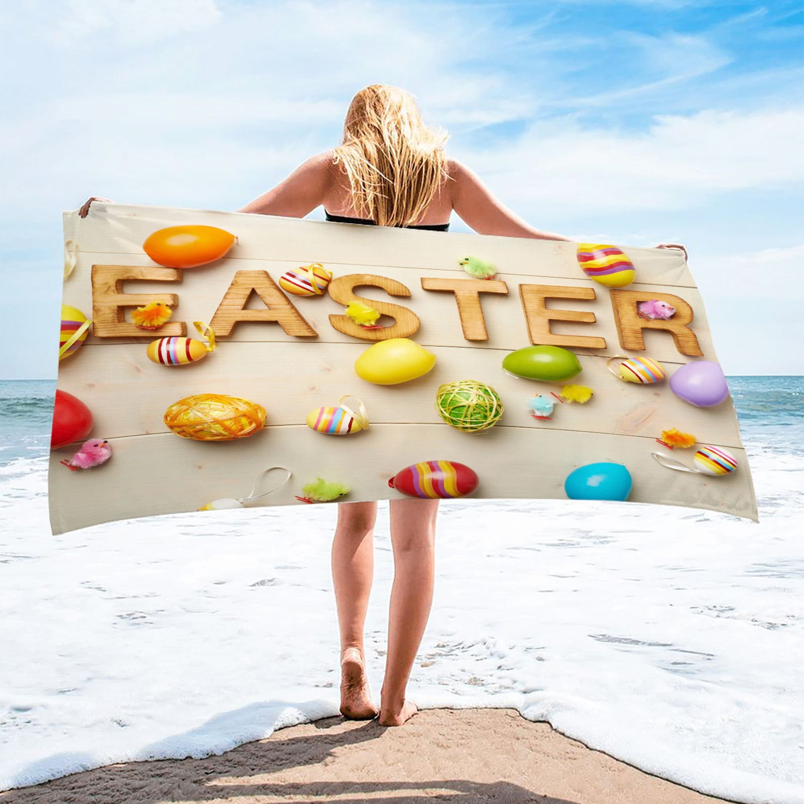 Euaioeiu Microfiber Beach Towel Super Absorbent Quick Dry Sand ...