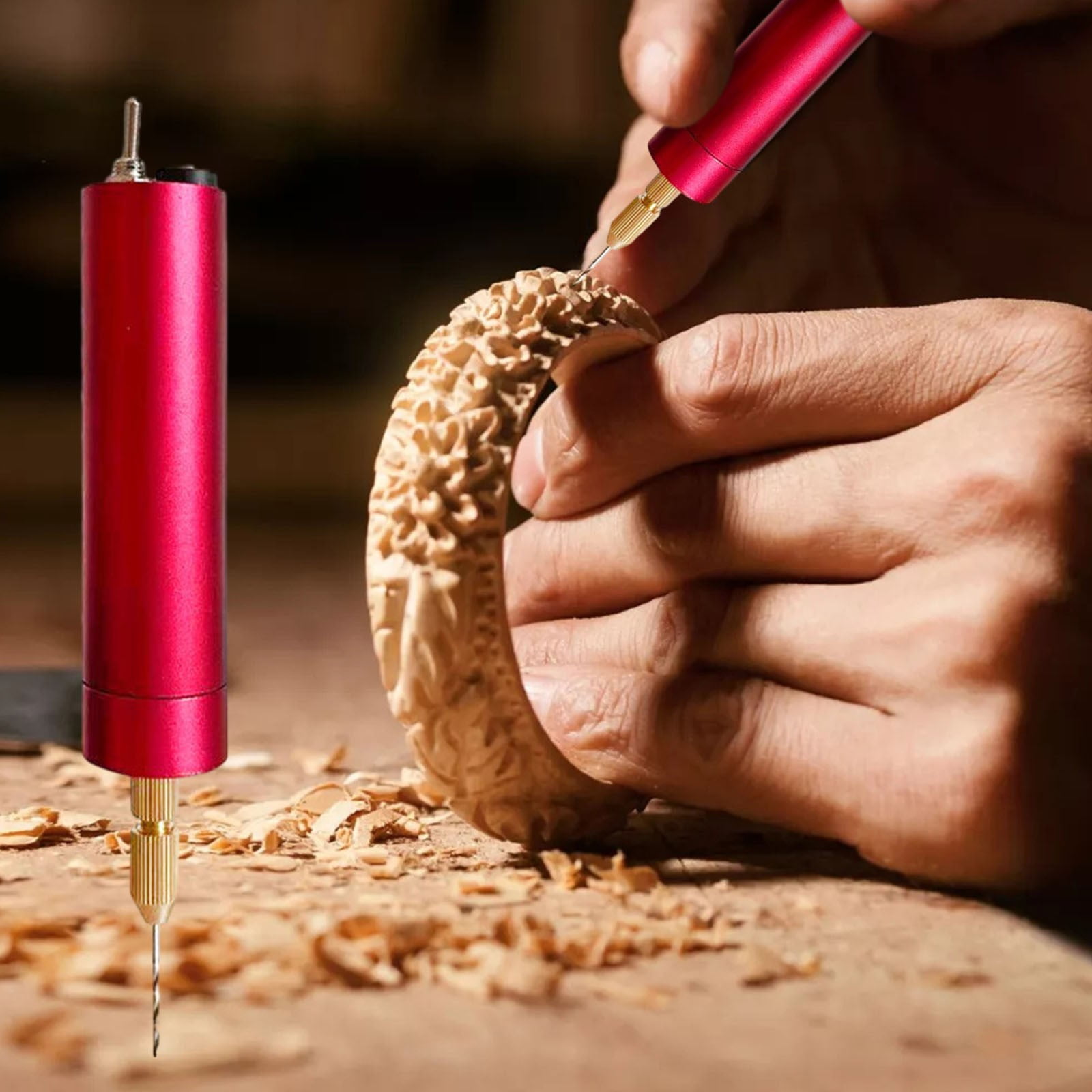 Euaioeiu Mini Drill Tool Kit with Accessories USB Rechargeable Variable ...