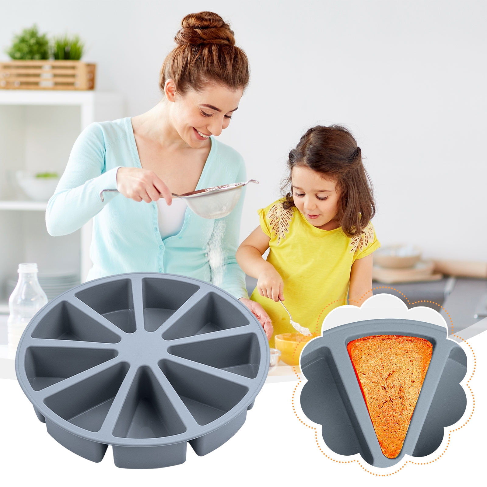 Euaioeiu Silicone Baking Pan, Non-Stick Flexible Cake Mold for ...