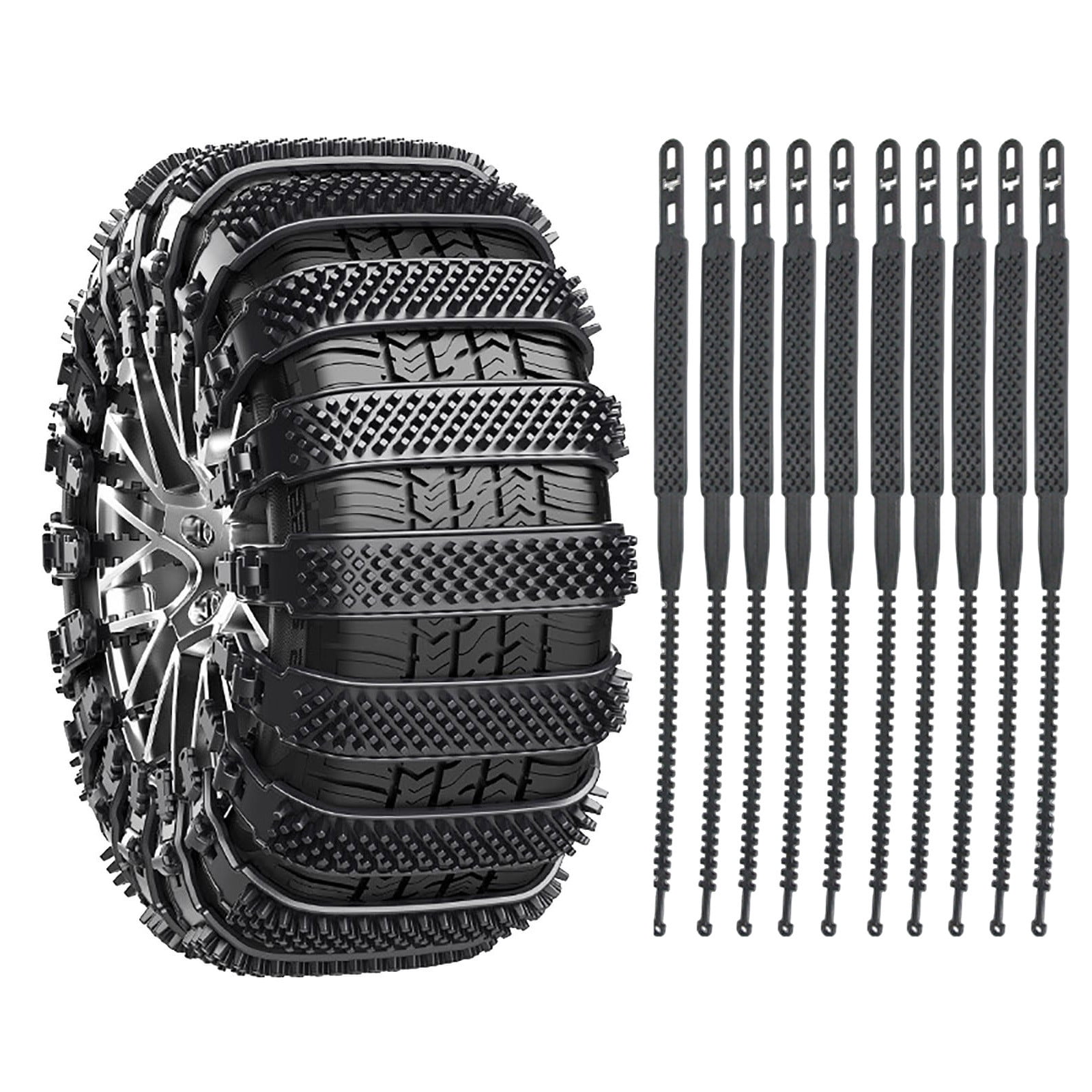 Euaioeiu Snow Tire Chains for Cars & SUVs - Heavy Duty Anti-Slip ...