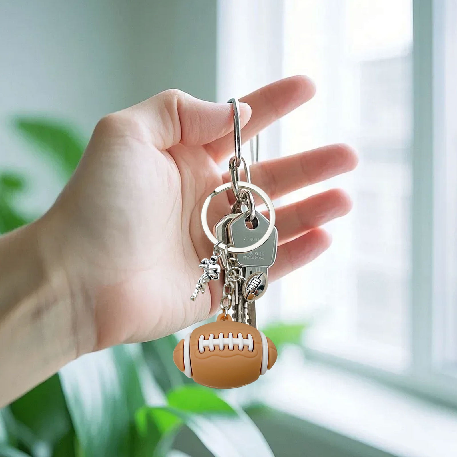 Euaioeiu Sports Ball Keychain Set, Soccer Basketball Volleyball Pendant ...