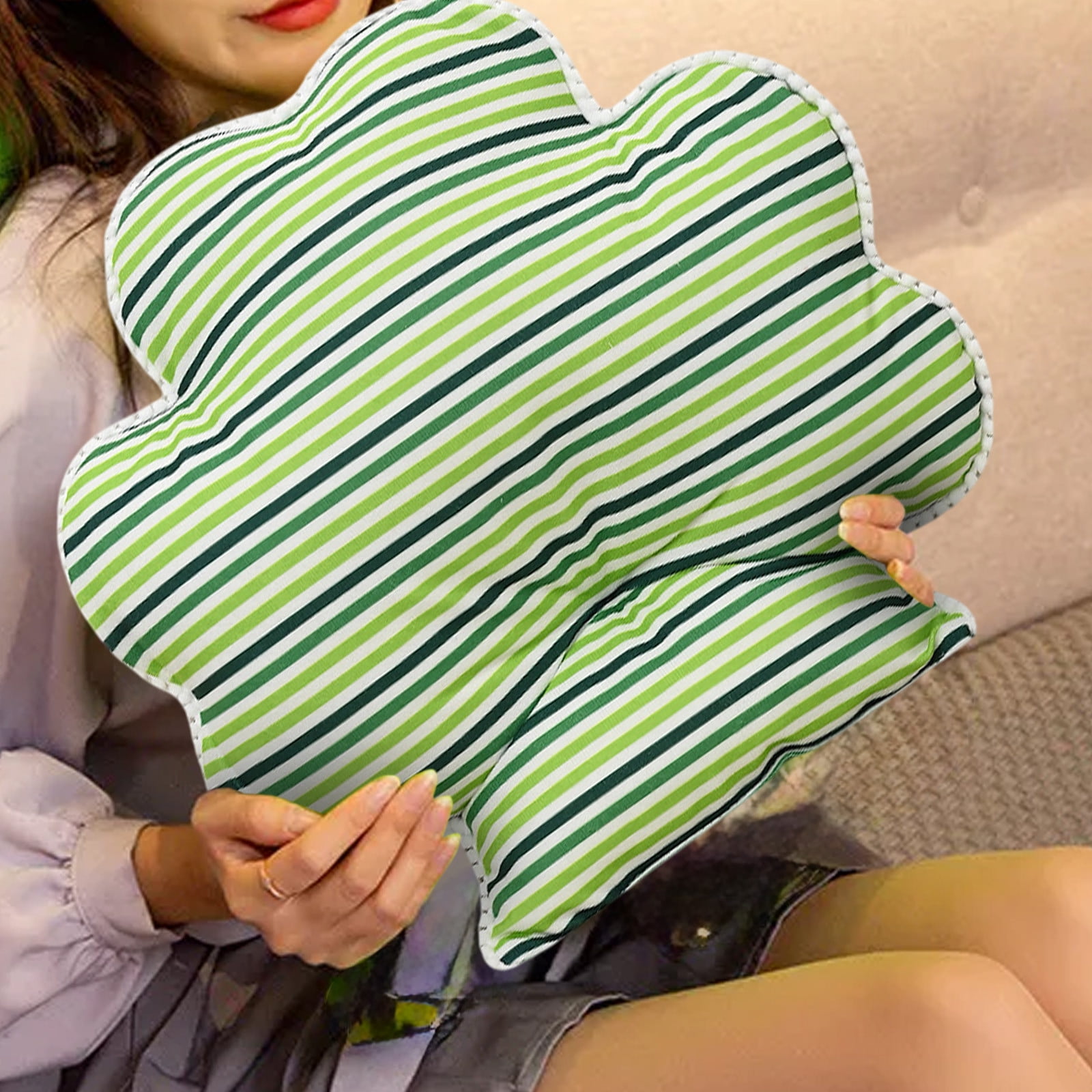 Euaioeiu St. Patrick's Day Decorative Pillow Sham Cover, Green Clover ...