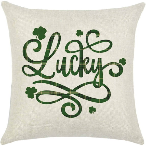 Euaioeiu St. Patrick's Day Shamrock Irish Themed Decorative Pillow ...