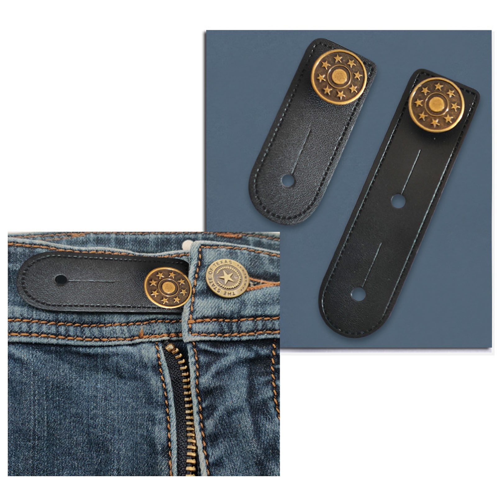 Stretchable Jeans Extender Adjustable Waistband Buckle Herringbone ...