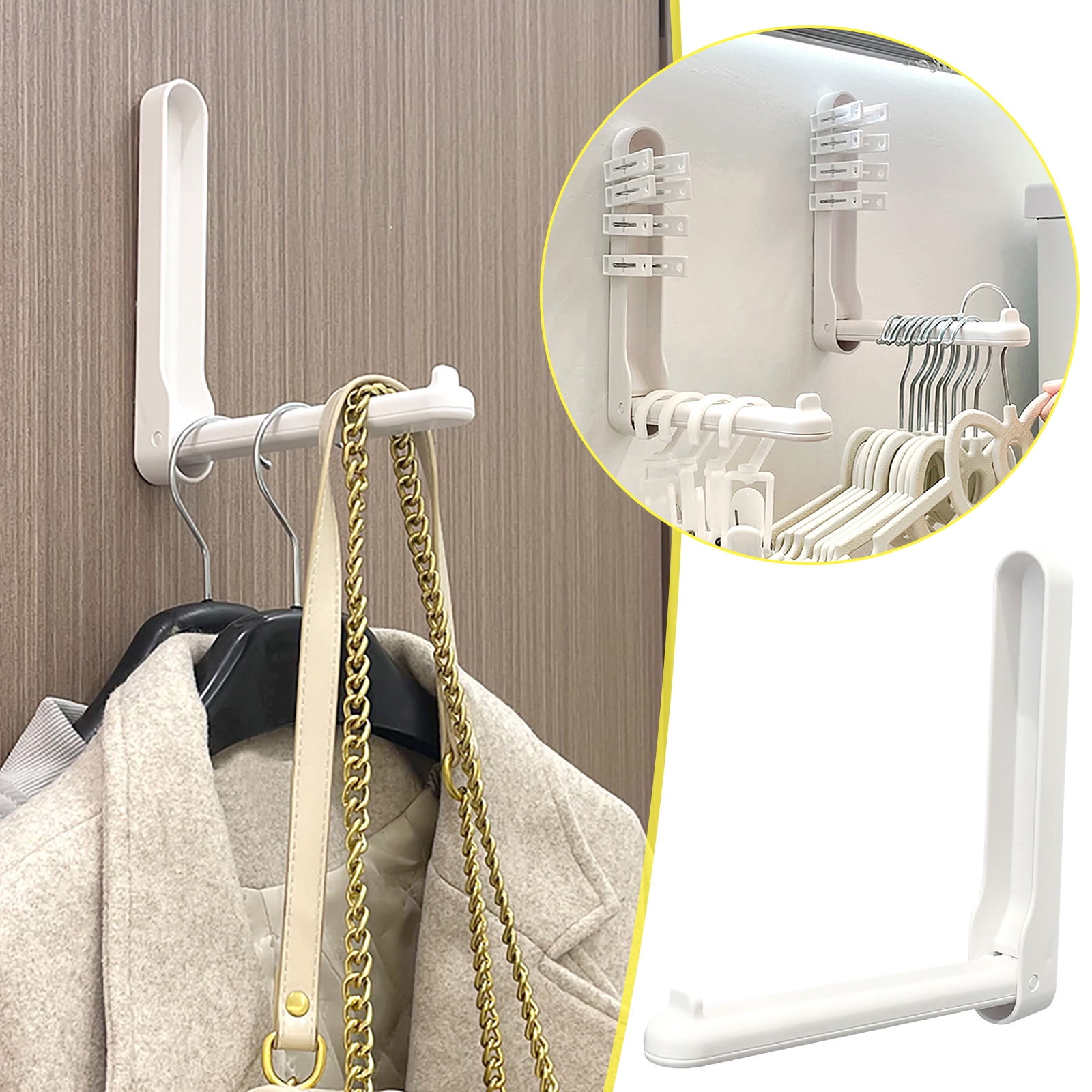 Euaioeiu Telescoping Clothes Hanger Wall Mounted, Foldable Laundry ...