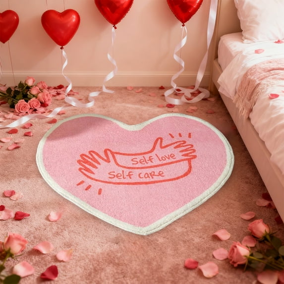 Euaioeiu Valentine's Day Bathroom Rug Mat Non Slip Absorbent 23.6x23.6 ...