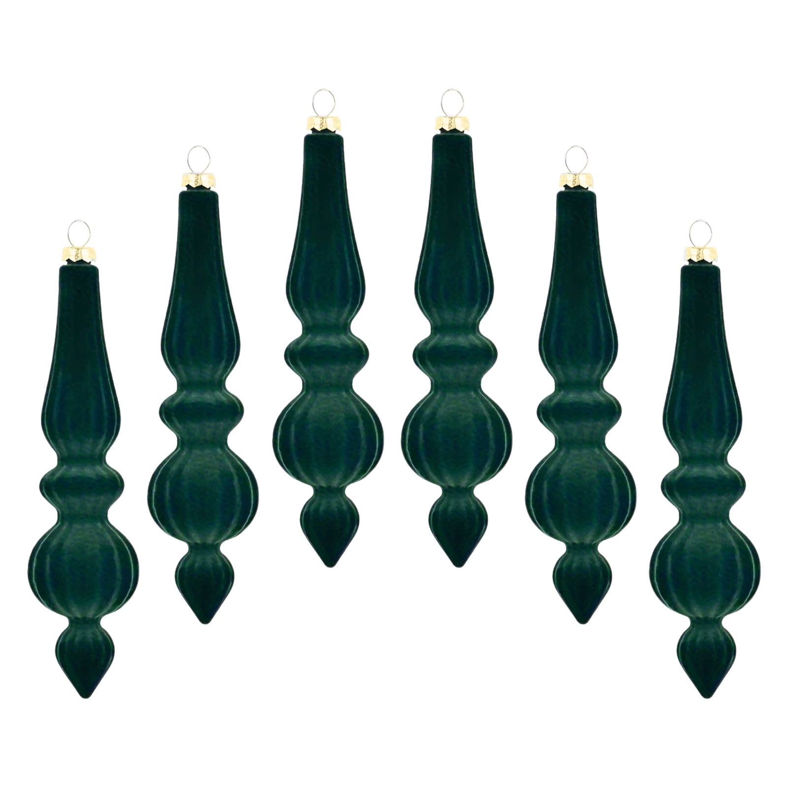 Euaioeiu Velvet Flocked Christmas Tree Hanging Ornaments, 6-Pack Cone ...