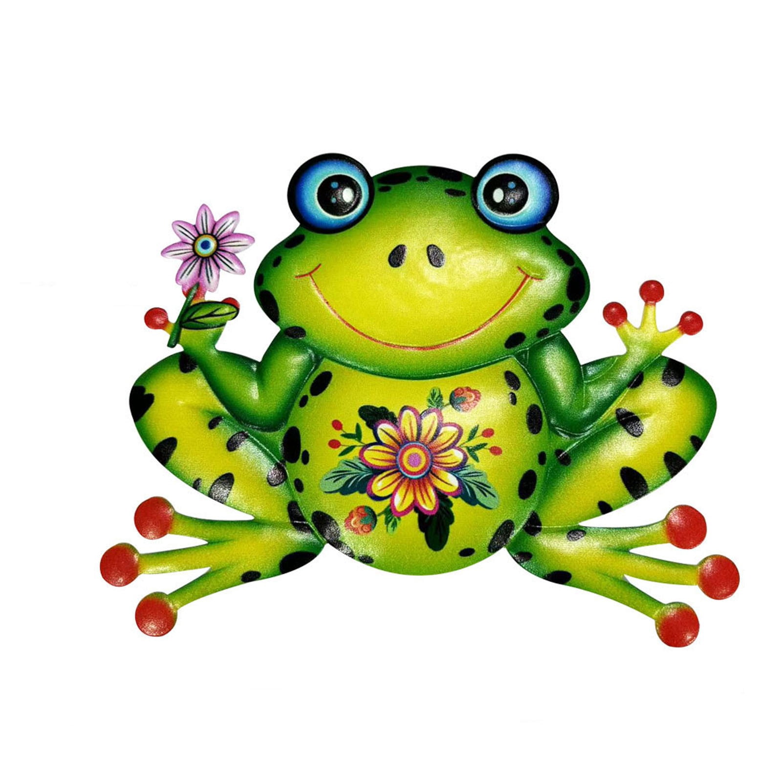 Euaioeiu Vibrant Frog Wall Decor, Outdoor Garden Decorations, 6.7x5.5in ...