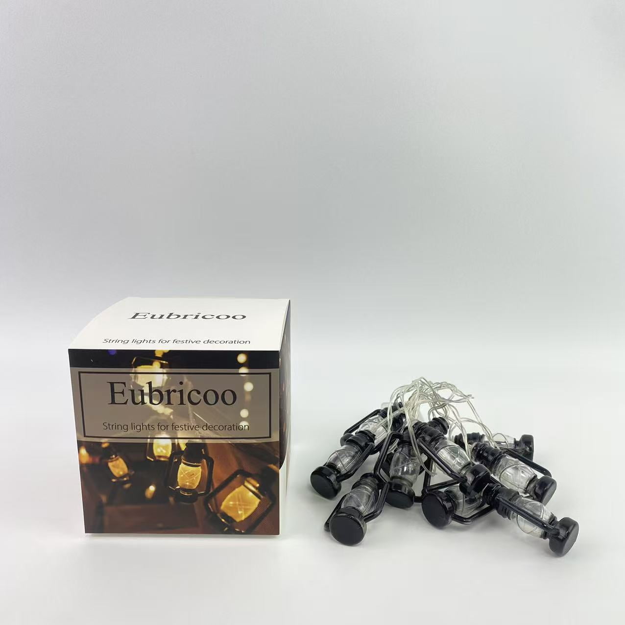 Eubricoo String lights for festive decoration,10 LED Black Lantern ...