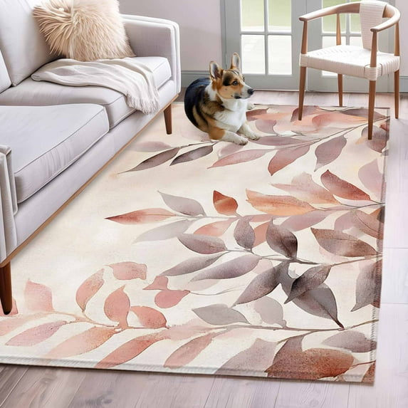 Eucalyptus Aesthetic Floral Area Rugs 3x5 ft Plant Rustic Chic Brown ...