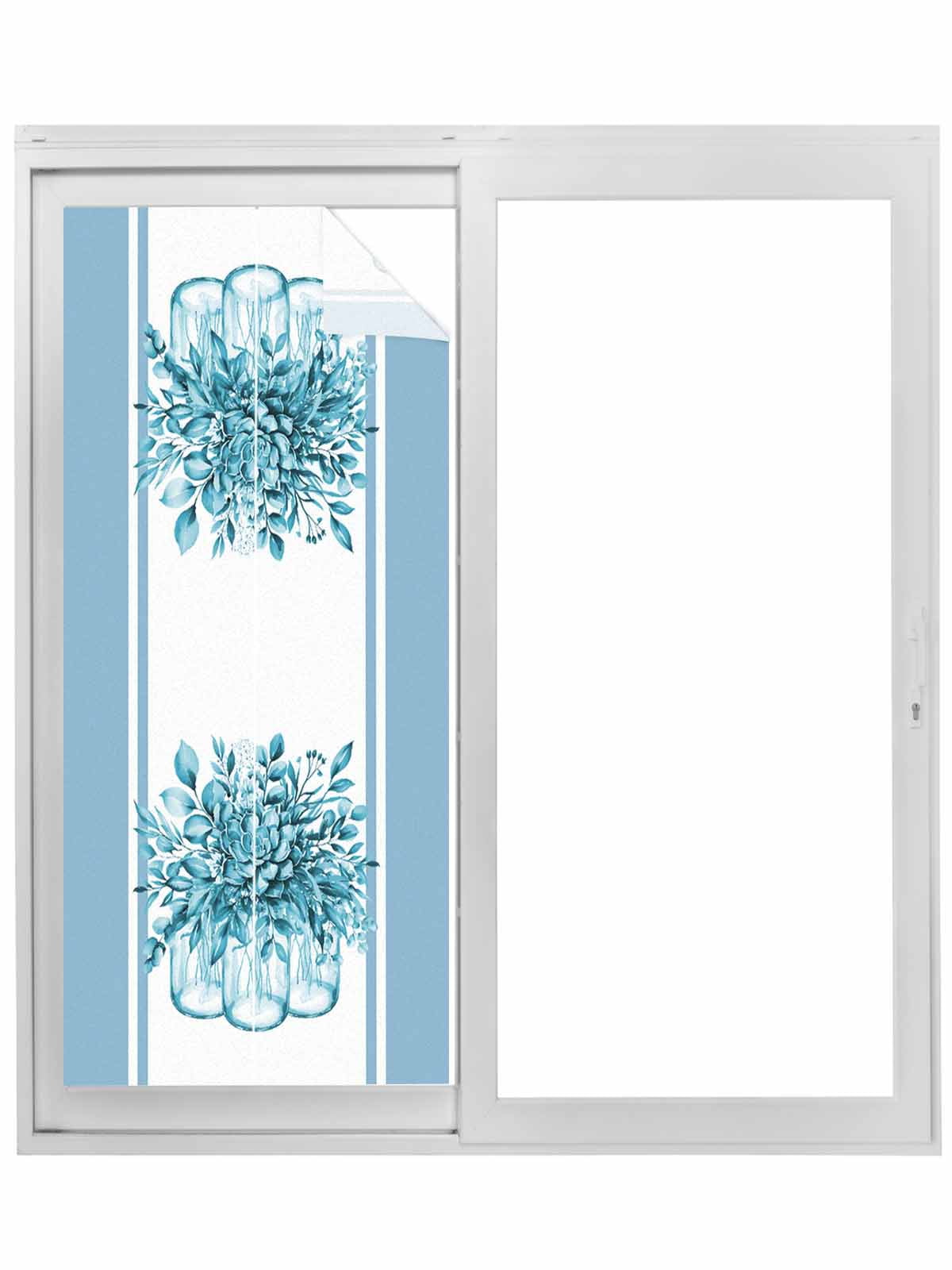 Eucalyptus Aqua Window Privacy Film Stained Glass Window Film ...