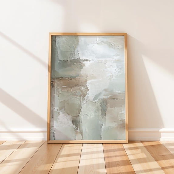 Eucalyptus Art Calming Textured Neutral Sage Seafoam Greens Modern ...