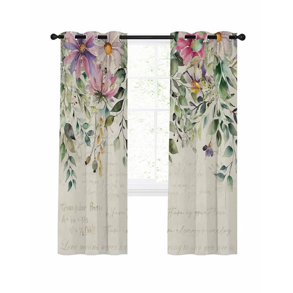 Eucalyptus Blackout Curtains, Light Blocking Print Window Curtains ...