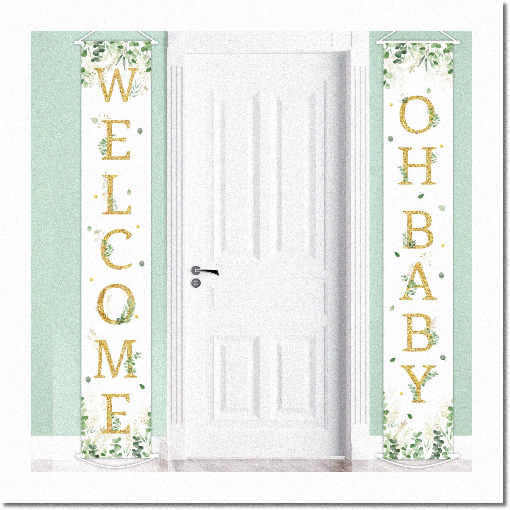 Eucalyptus Bliss Oh Baby Hanging Porch Sign - Whimsical Greenery Door ...