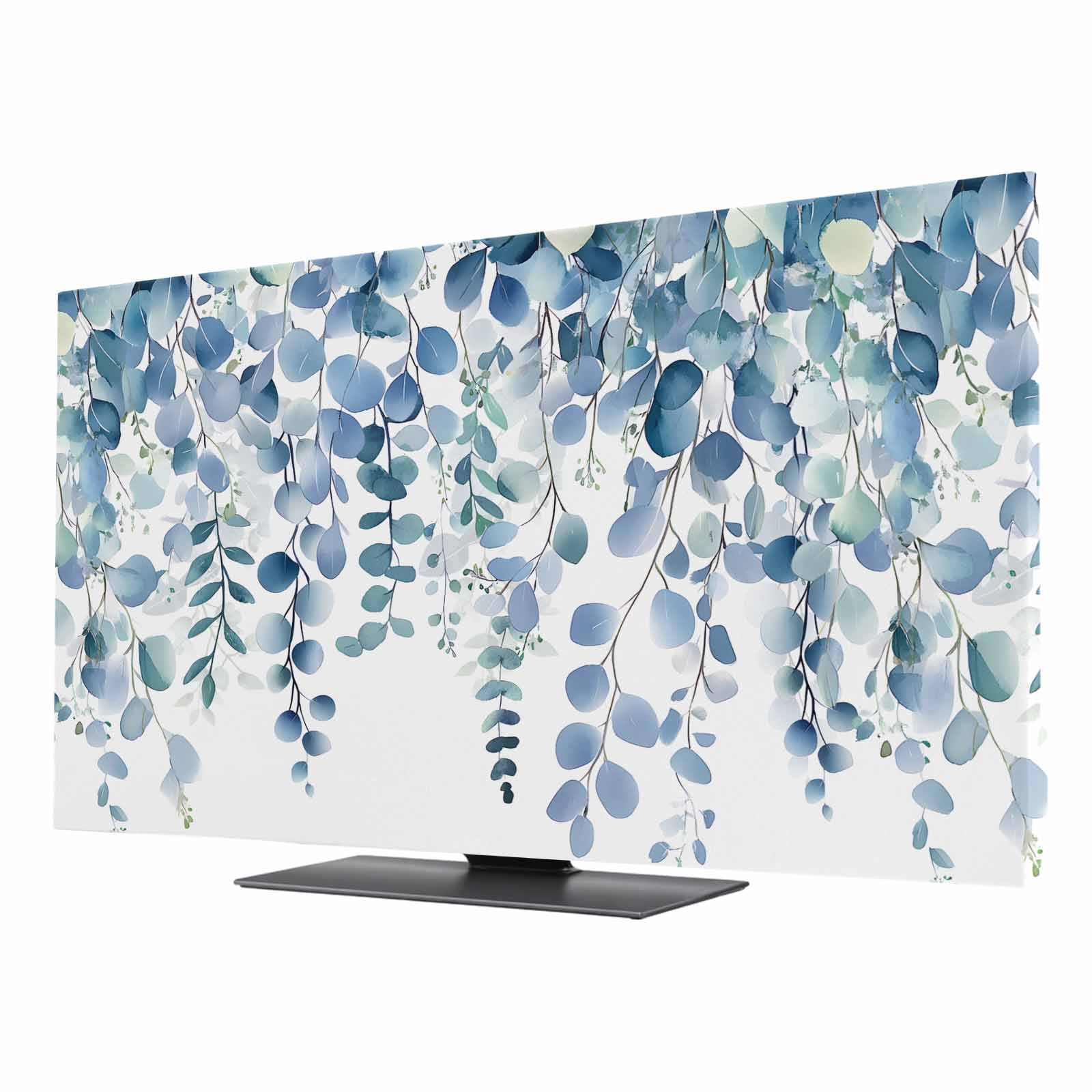 Eucalyptus Blue TV Cover for 85 Inch Screen, Stretch Fabric Dustproof ...