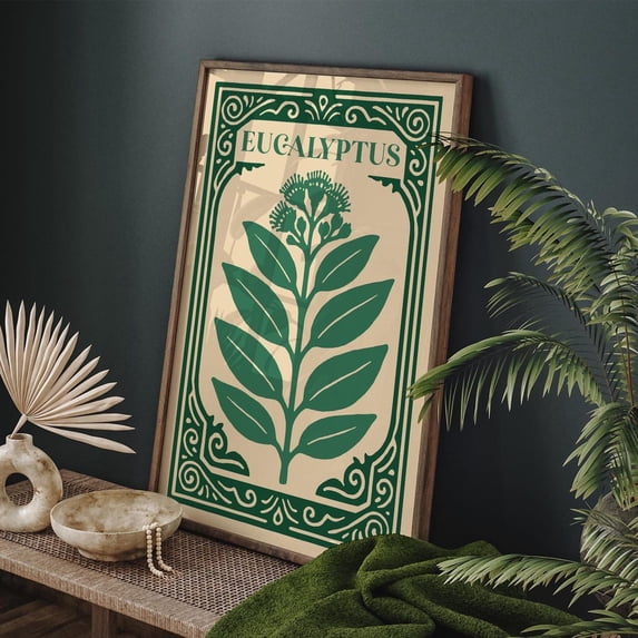 Eucalyptus Botanical Poster Nature Rococo Revival, Unframed Paper ...