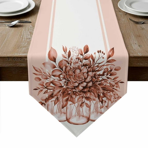 Eucalyptus Brown Table Runner Linen Burlap Table Runner 108 Inches Long ...