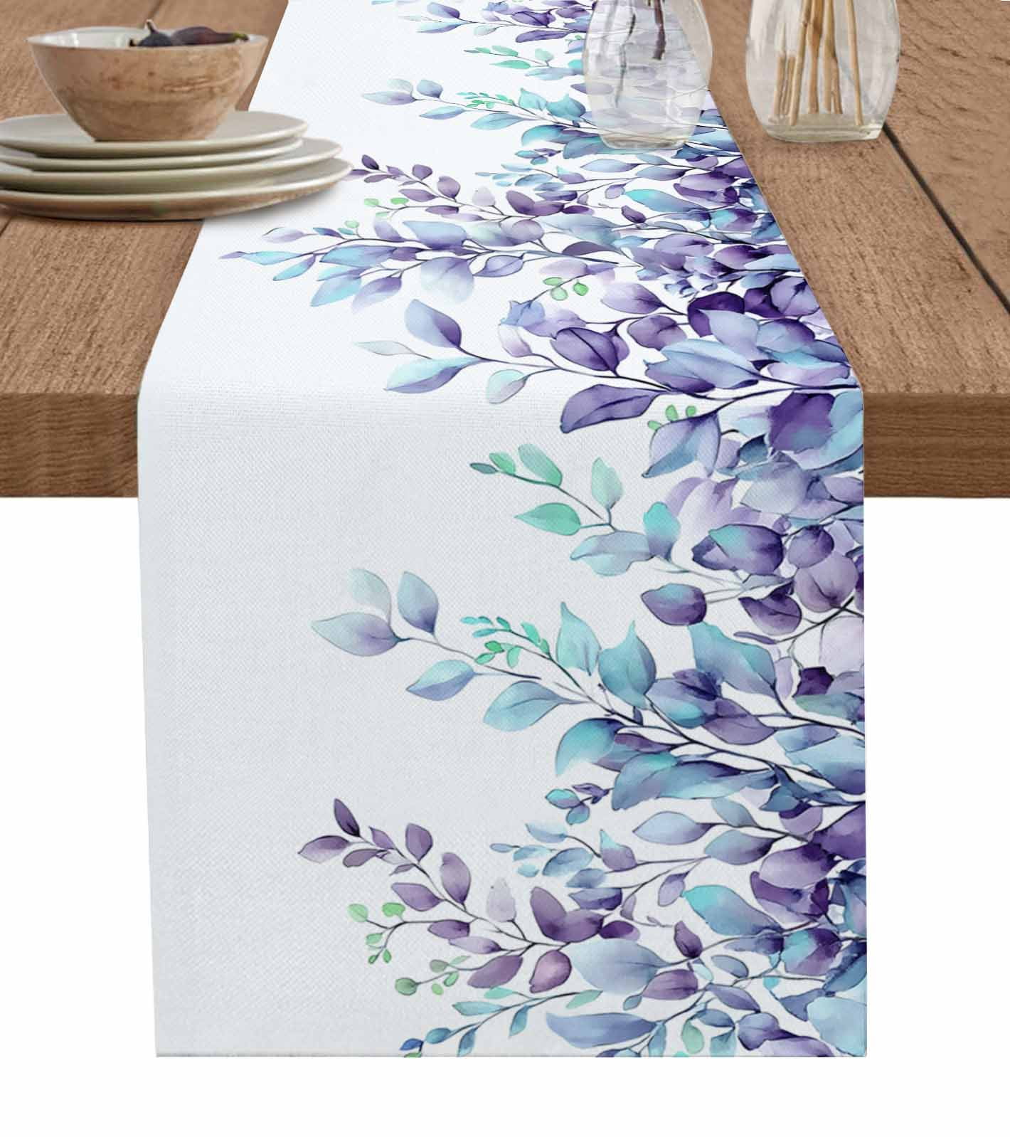 Eucalyptus Burlap Cotton Table Runner 13x48 Inches Long, Gradient ...