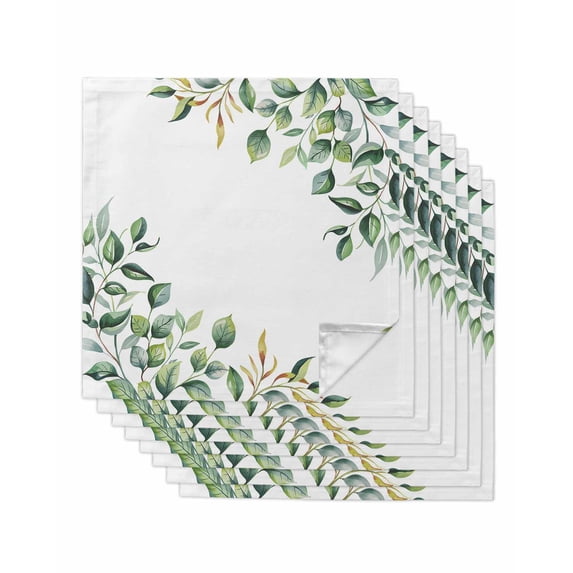 Eucalyptus Cloth Napkins Set of 8 Reusable Dinner Napkins, Country ...