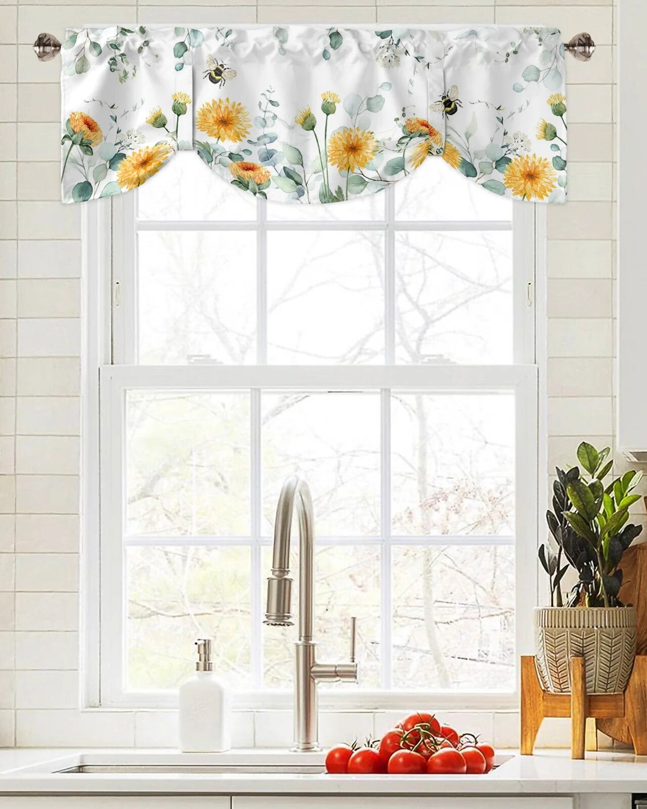 Eucalyptus Dandelion Butterfly Window Curtain Living Room Kitchen ...