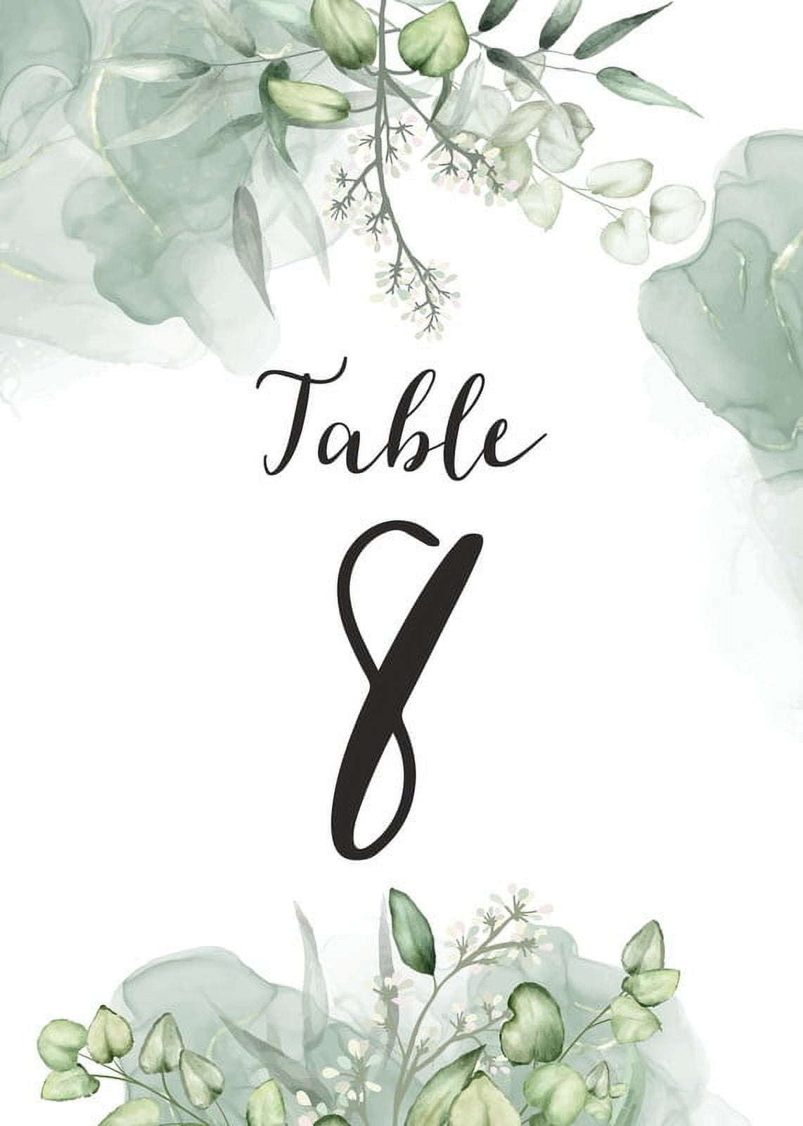Eucalyptus Design Table Number Cards Double Sided Party Table Numbers ...