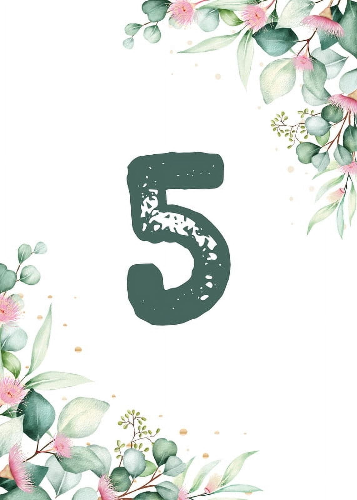 Eucalyptus Design Table Number Cards Double Sided Party Table Numbers ...