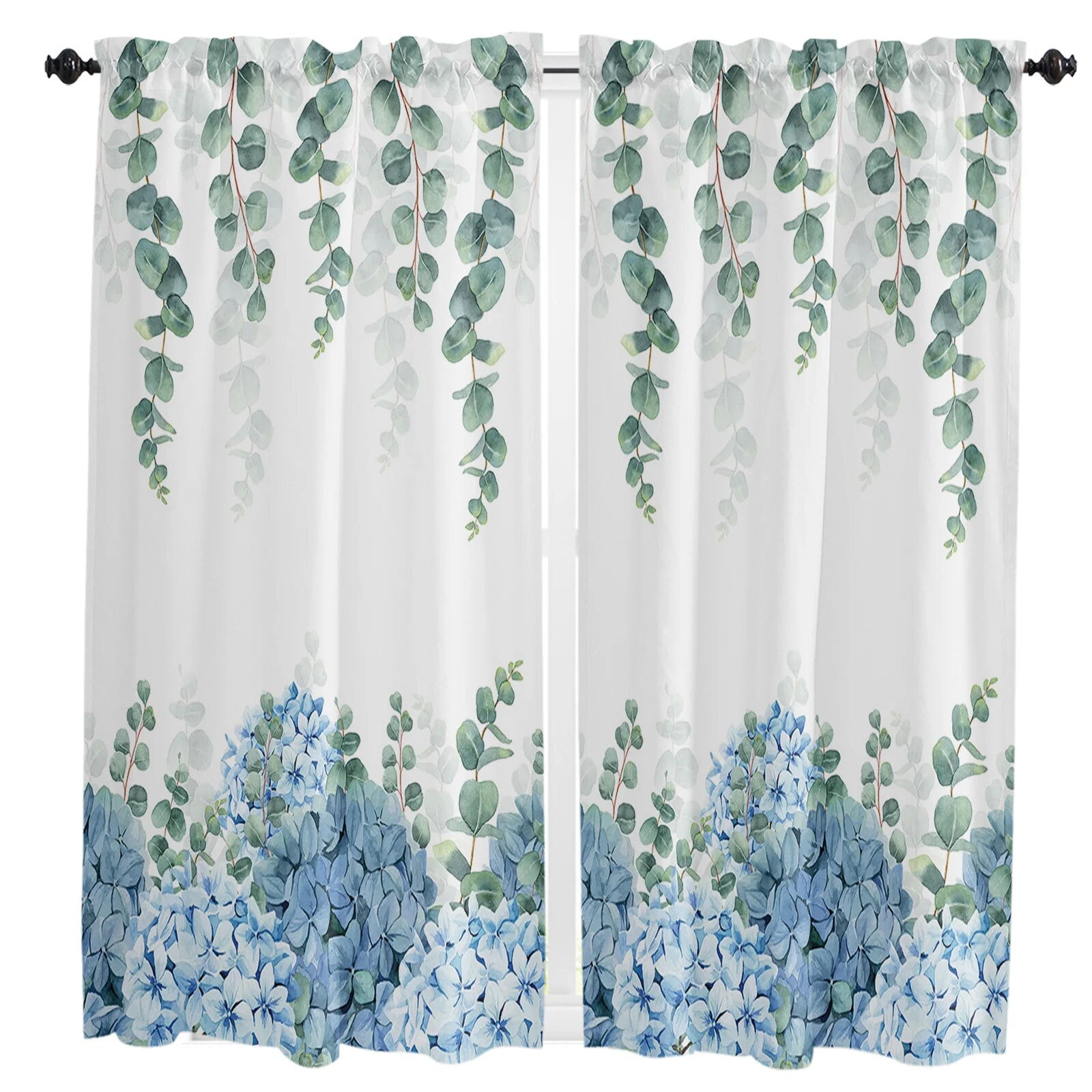 Eucalyptus Farmhouse Plant Hydrangea Curtain Home ration Living Room ...