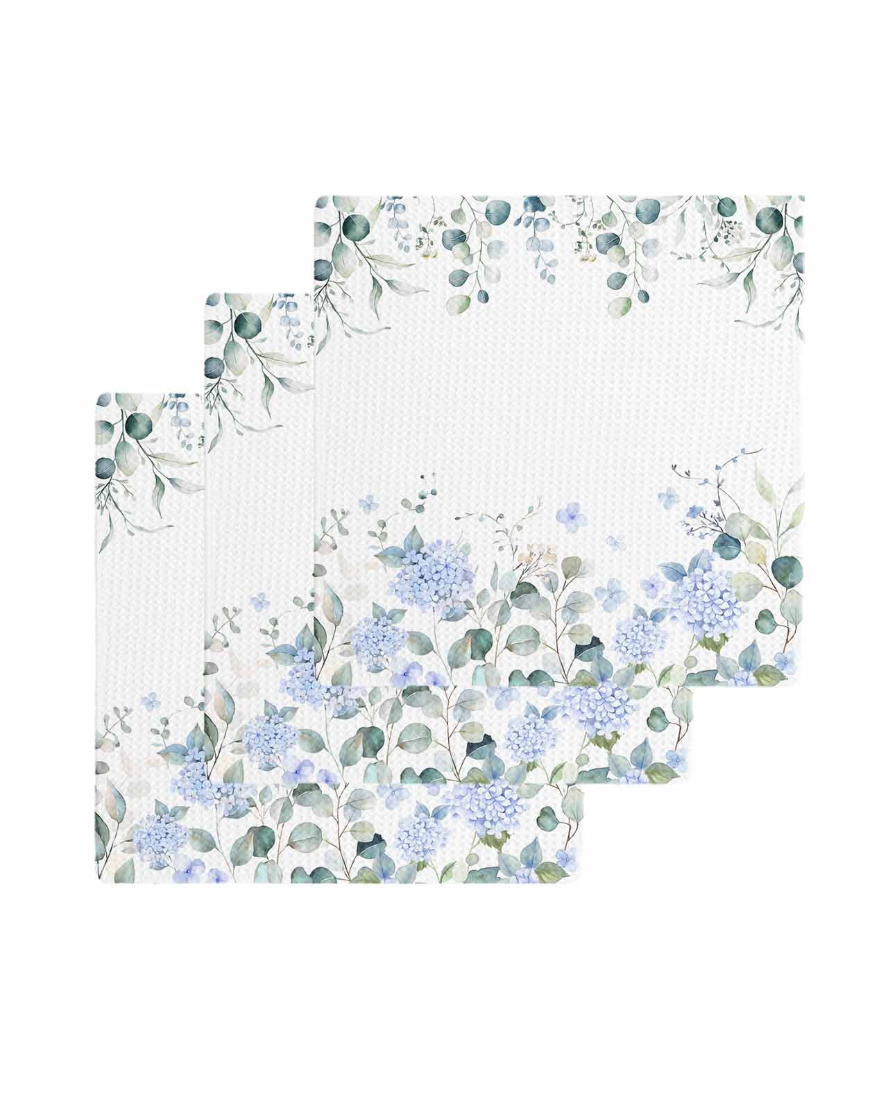 Eucalyptus Flower Kitchen Dish Towels for Drying Dishes Set of 3, Sage ...