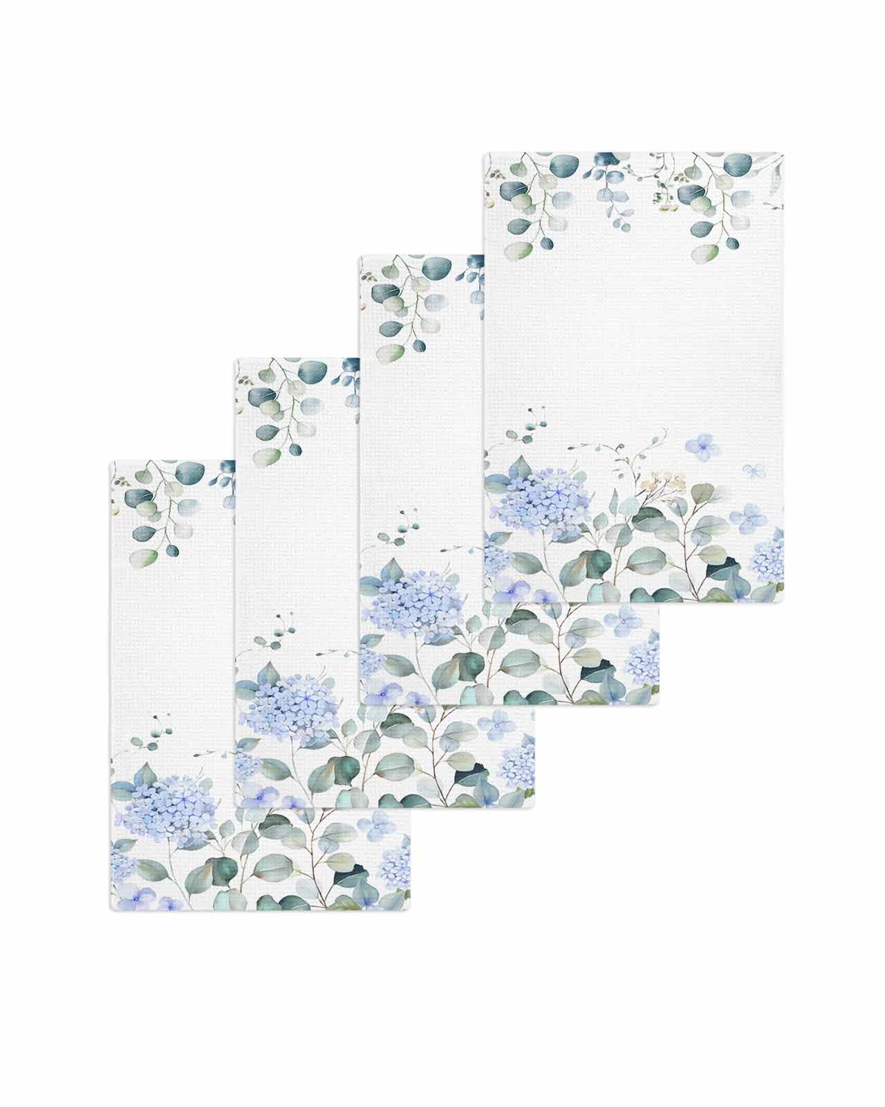 Eucalyptus Flower Kitchen Dish Towels for Drying Dishes Set of 4, Sage ...