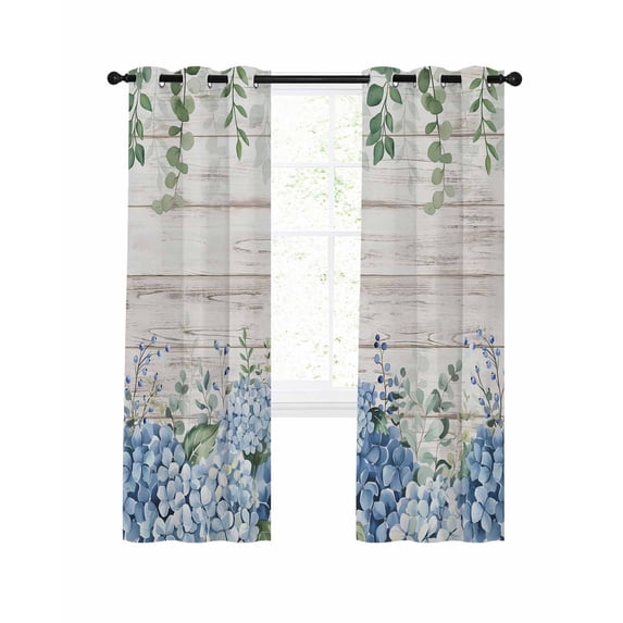 Eucalyptus Flowers Blackout Curtains, Light Blocking Print Window ...