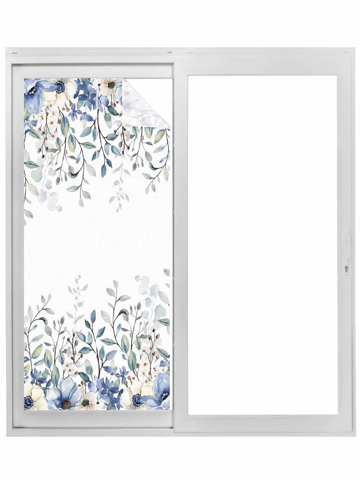 Eucalyptus Flowers Window Privacy Film Stained Glass Window Film ...