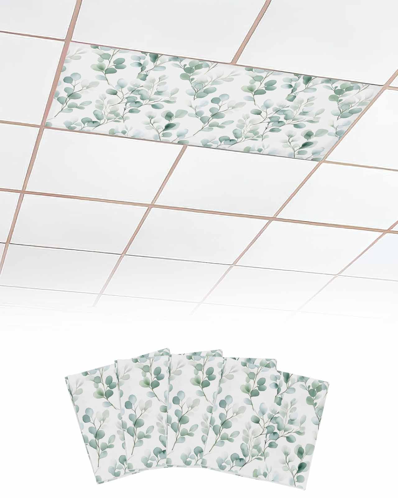 Eucalyptus Fluorescent Light Covers for Ceiling Lights 4x2 feet,4 Pack ...