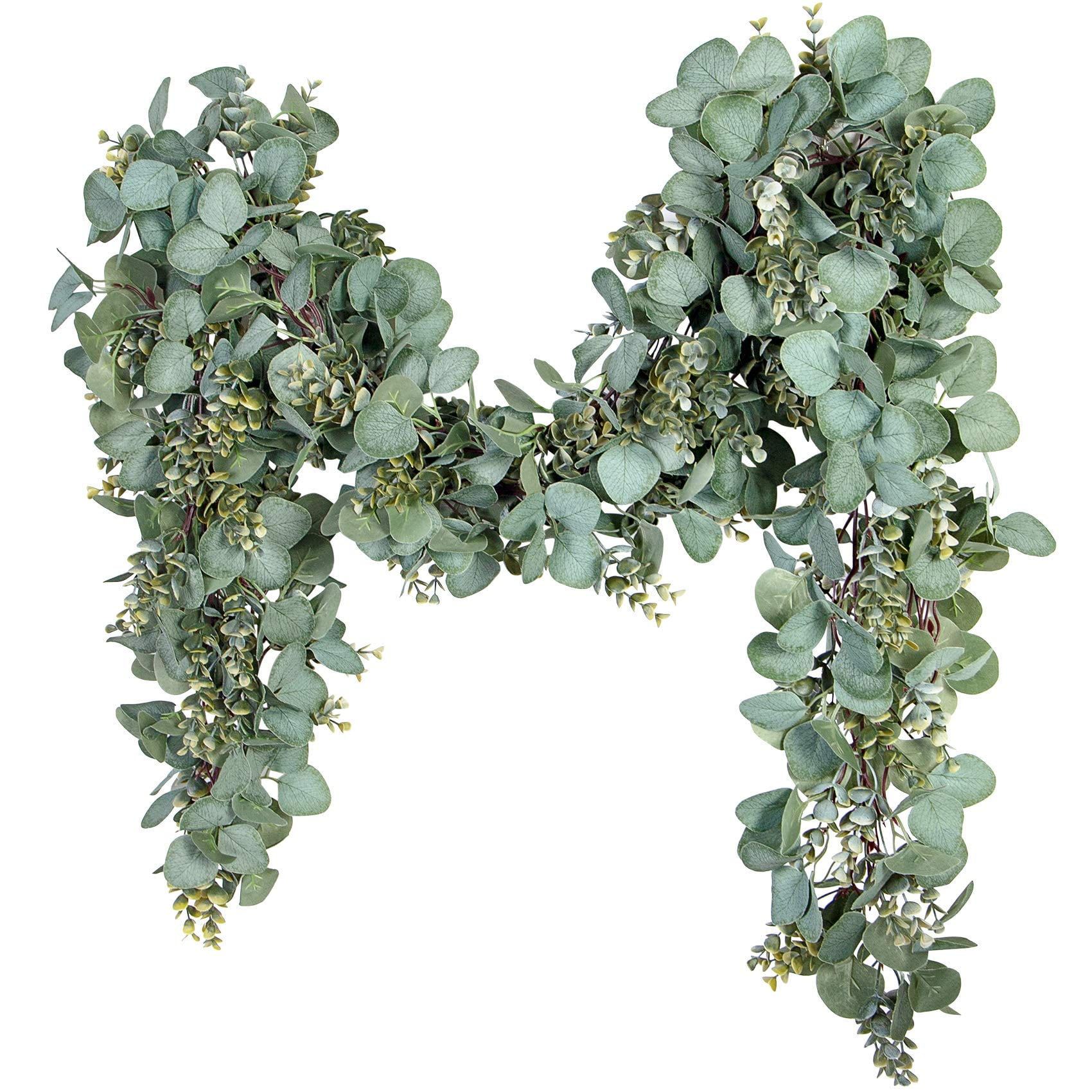 Eucalyptus Garland 6.56 Ft Artificial Greenery Vine with Silver Dollar ...