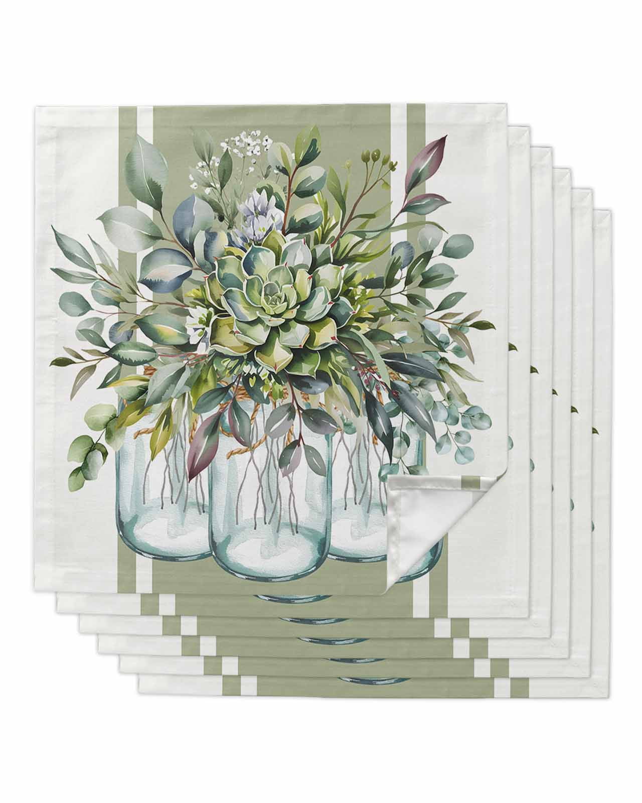 Eucalyptus Green Cloth Napkins Set of 6 Reusable Dinner Napkins ...