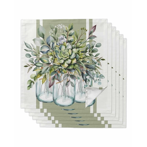 Eucalyptus Green Cloth Napkins Set of 6 Reusable Dinner Napkins ...