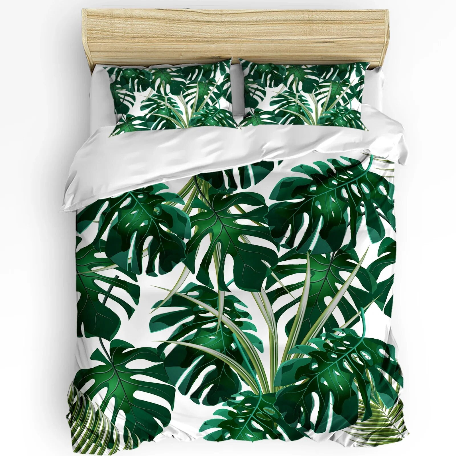 Eucalyptus Green Leaves Plant 3pcs Bedding Set For Bedroom Double Bed ...