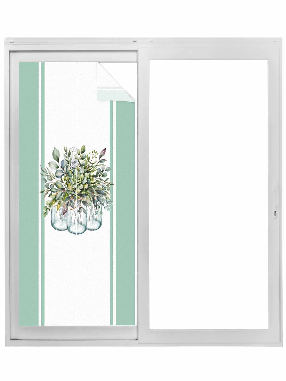 Eucalyptus Green Window Privacy Film Stained Glass Window Film ...