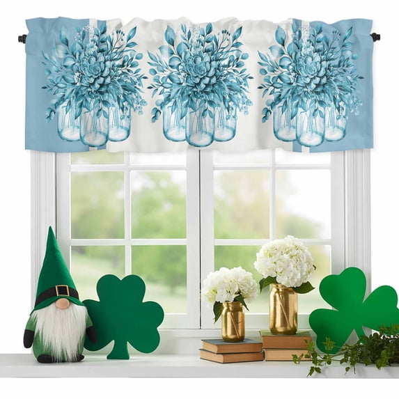 Eucalyptus Leaf Bottle Valances for Windows, Watercolor Floral Plant ...