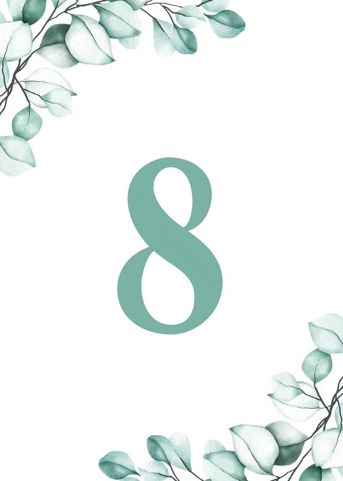 Eucalyptus Leaf Design Table Number Cards Double Sided Party Table ...