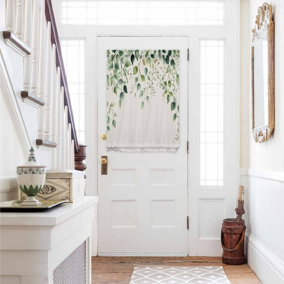 Eucalyptus Leaf Door Curtains for Door Window, French Sidelight Front ...