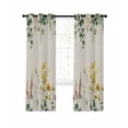 Eucalyptus Leaf Floral Blackout Curtains for Living Bedroom, Vintage ...