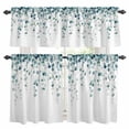Eucalyptus Leaf Kitchen Curtains Set for Windows, Green Gradient Leaves ...