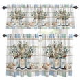Eucalyptus Leaf Kitchen Curtains Set for Windows, Starfish Shell Vase ...